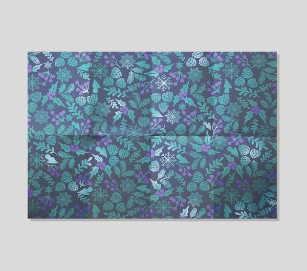 Folded Wrapping Paper | Green Light Print